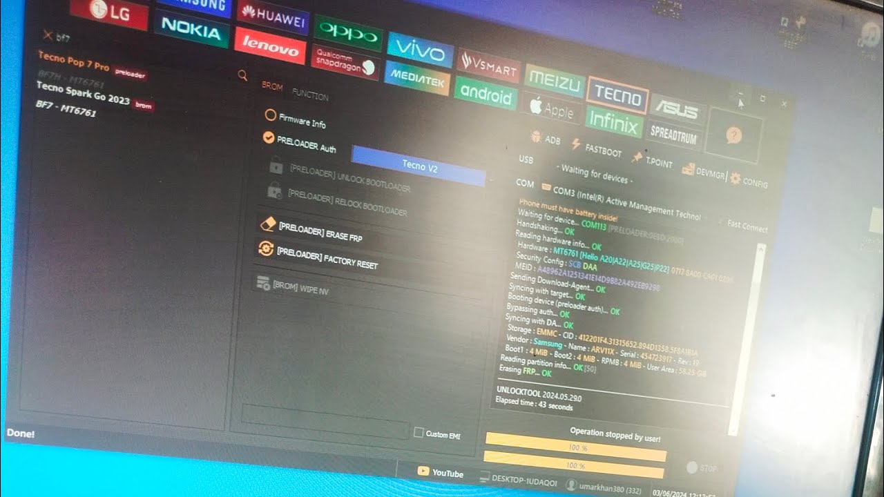 TECNO bf7 spark go 2023 hard reset and frp bypass with unlocktool easy ...
