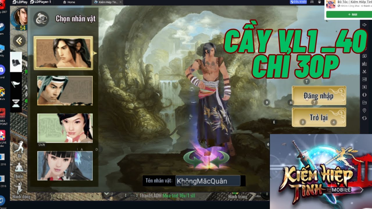 Hướng Dẫn Chơi Từ LV1 đến lv 40 Chỉ Trong vòng 40p Kiếm Hiệp Tình 2 Mobile Khánh Phò Mã - YouTube