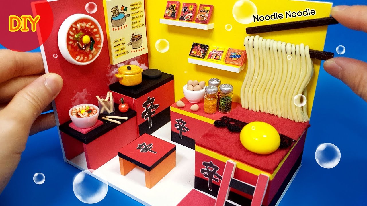 DIY Miniature dollhouse - Noodle Room decor ! Shin Ramyun ! Korea ...