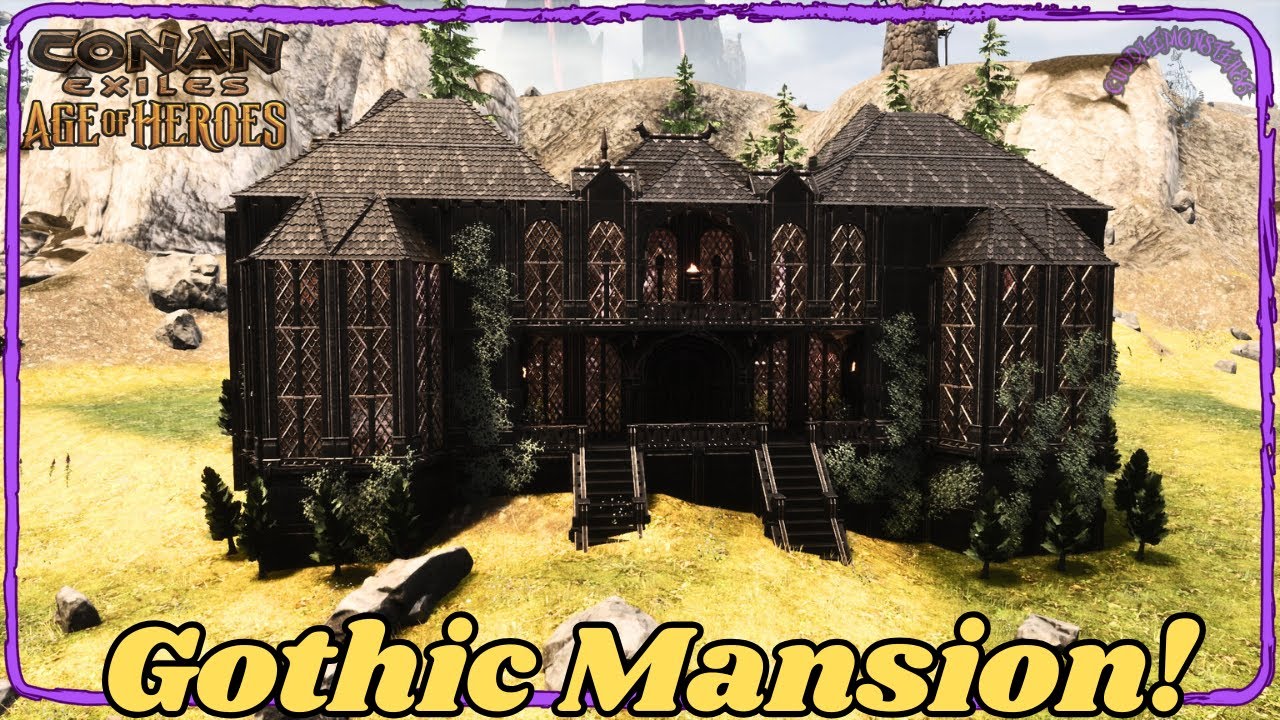 Mansion Base Build - Conan Exiles - NO Mods, Speed Build - YouTube