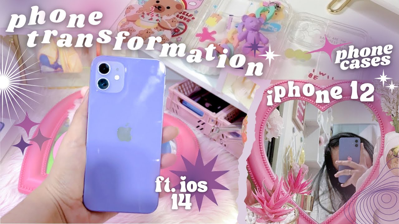🧸; phone transformation || iphone 12 ft. ios 14 + shopee finds - YouTube