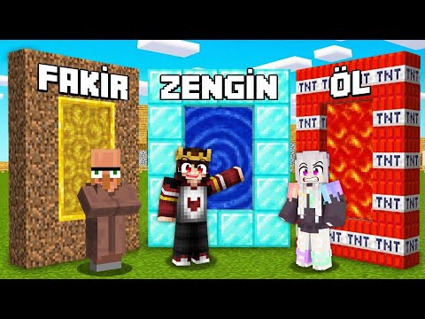 1$ FAKİR PORTAL vs 1,000,000$ ZENGİN PORTAL - Minecraft