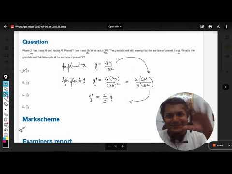 The planet X has mass M and radius R. Planet Y has mass 2M and radius 3R. The gravitational ...