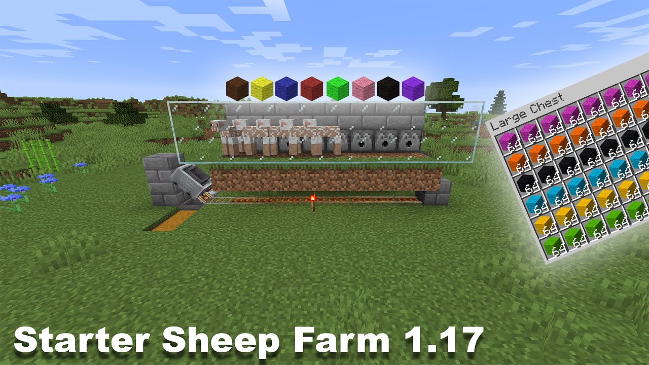 Starters Sheep Farm for Minecraft 1.17 - Quick & Easy - YouTube