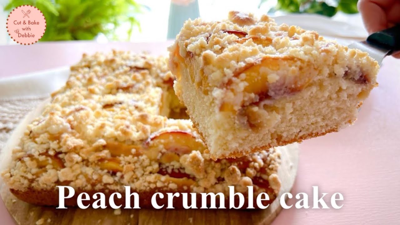 How To Make Peach Crumble Cake with 2 EGGS! - YouTube