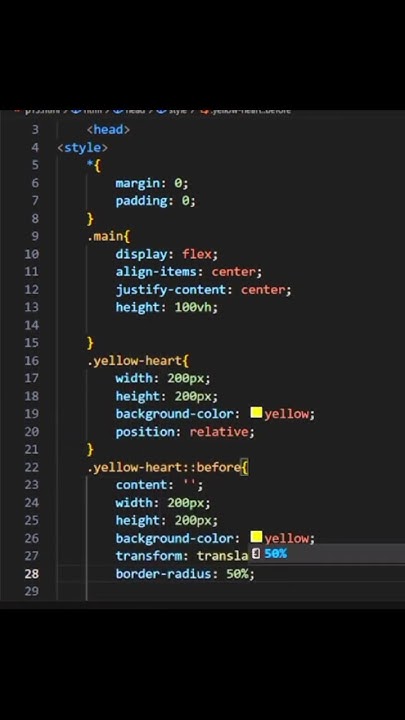 Yellow Heart 💛 Html Css Coding Webdesign Csstutorial Cssdesign Cssstyling Programming