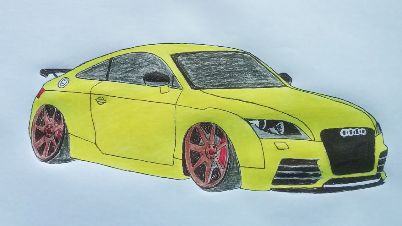 Cara Menggambar Mobil AUDI TT RS || Audi TT RS || How To Draw A car ...