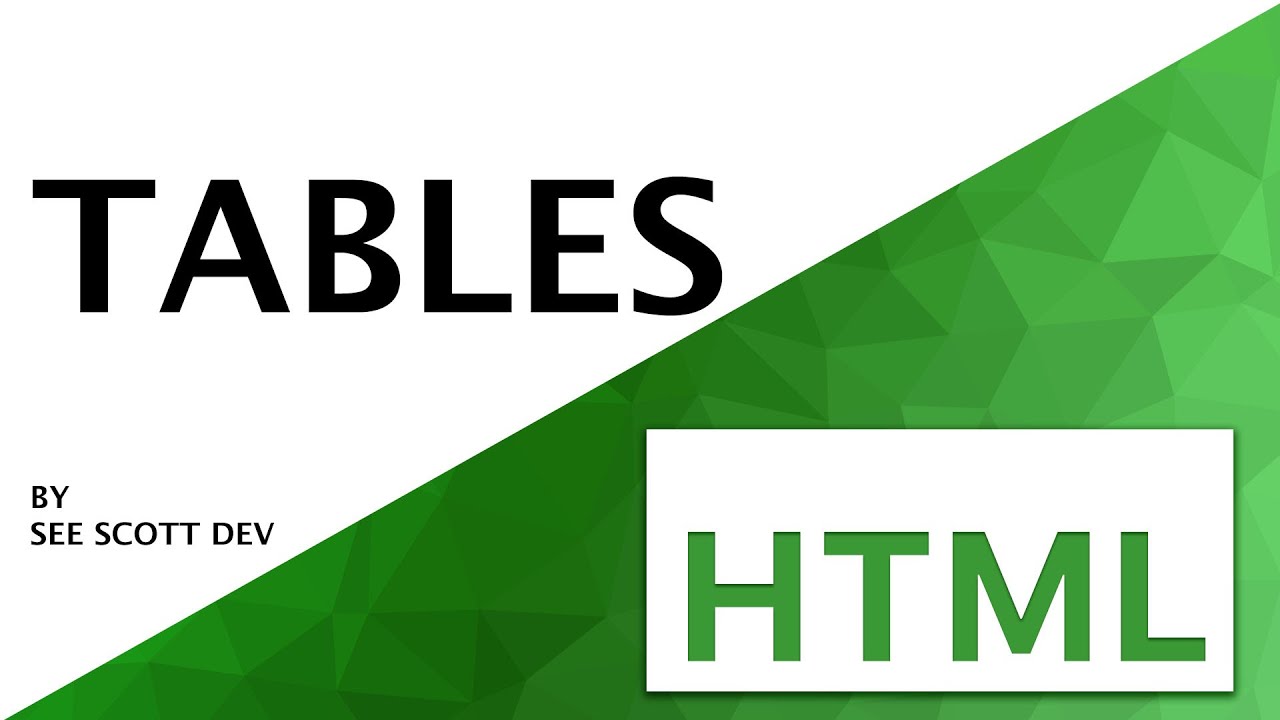 HTML Tables | HTML Step by Step Beginners Course - YouTube