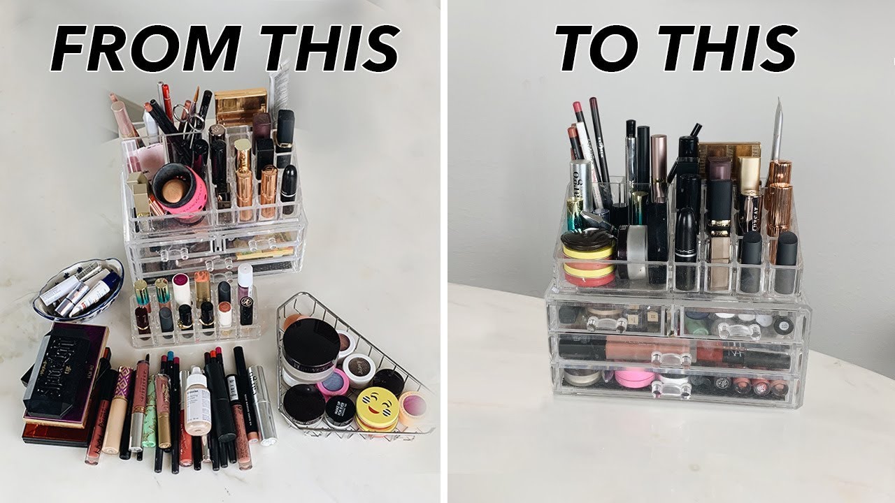 BECOMING A MINIMALIST | MAKEUP COLLECTION & DECLUTTER 2019 - YouTube