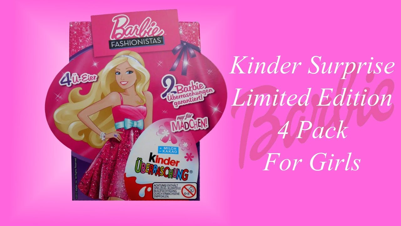4 Pack limited Barbie Fashionistas edition Kinder Surprise Eggs ...
