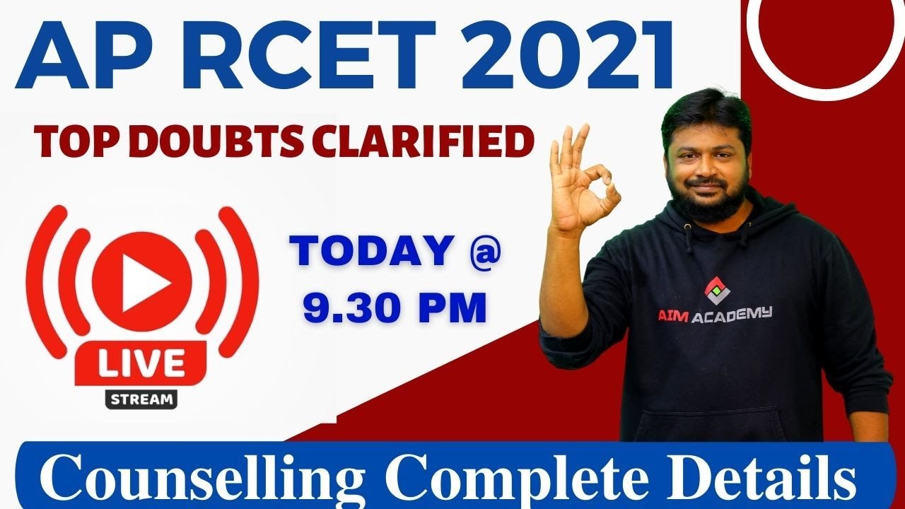 Live Interaction : AP RCET 2021 | Top Doubts Clarified - YouTube