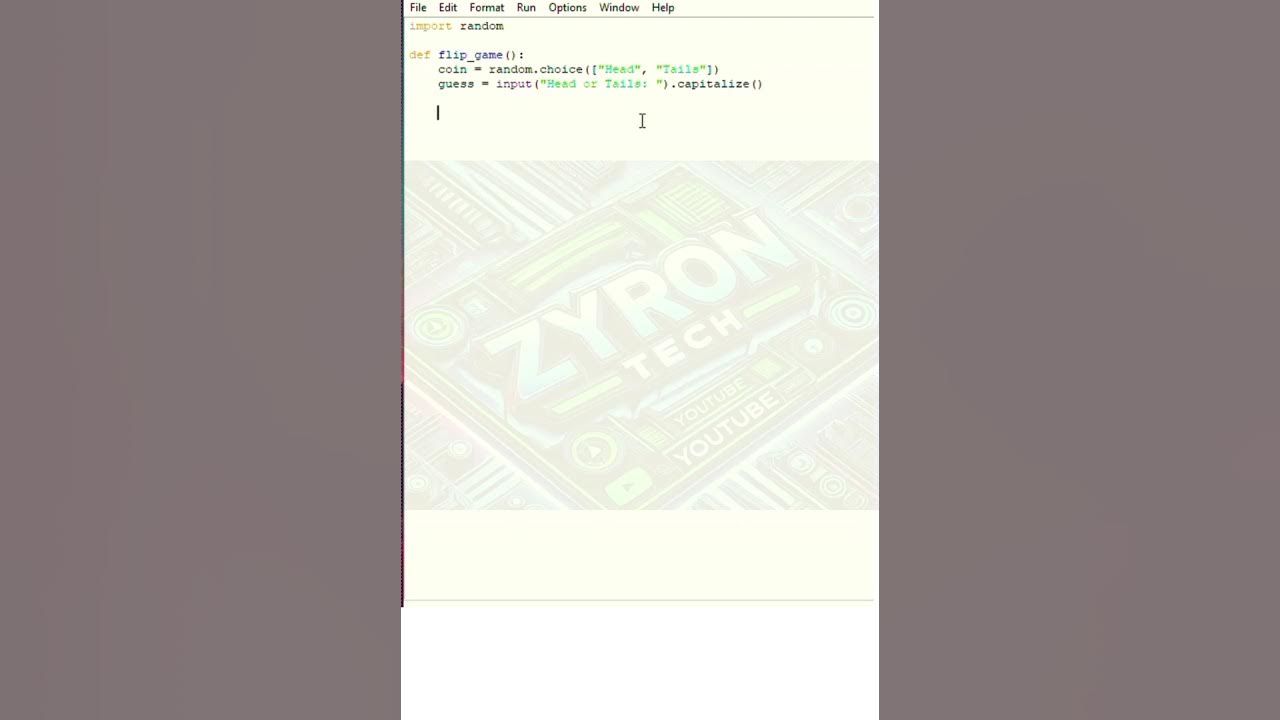 Python Coin Flip Game - Learn Randomness in 120 seconds - YouTube