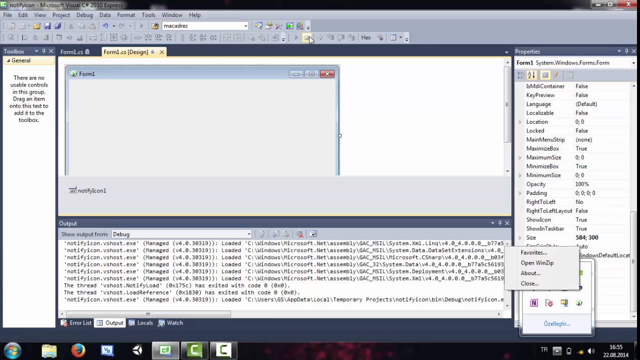 Notifyicon Kullanımı - YouTube