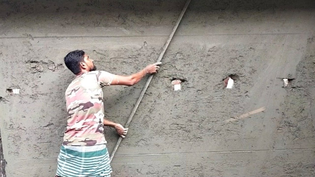 Wall plastering Techniques_House brick wall plastering| accurate ...