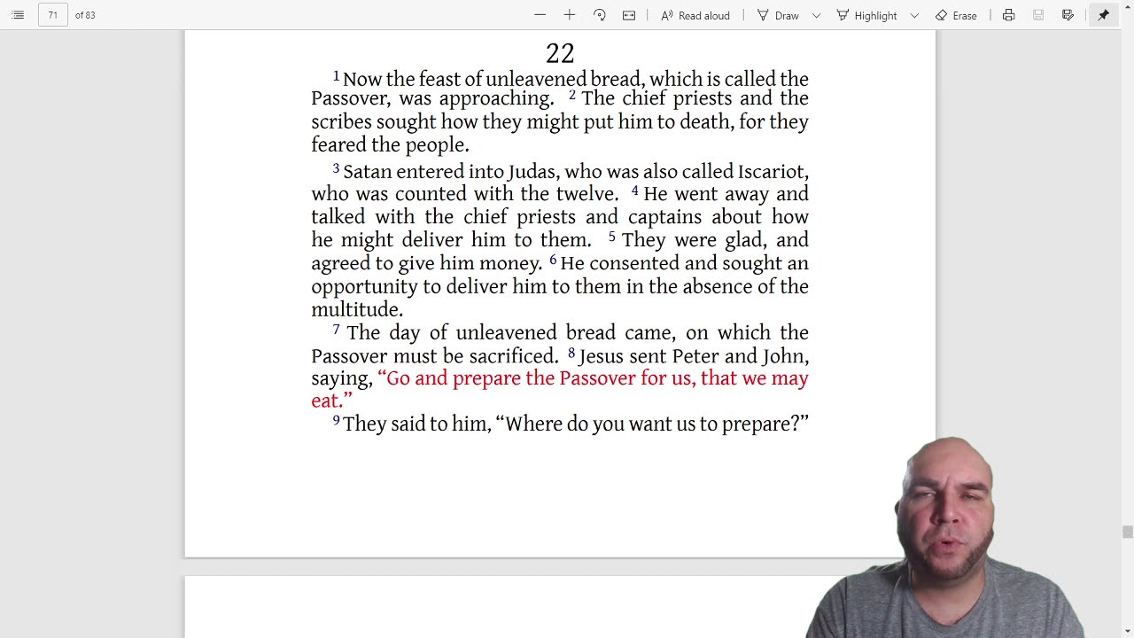 Luke Chapter 22 Reading W Commentary Devotional YouTube Luke Chapter 22 Reading W Commentary Devotional YouTube