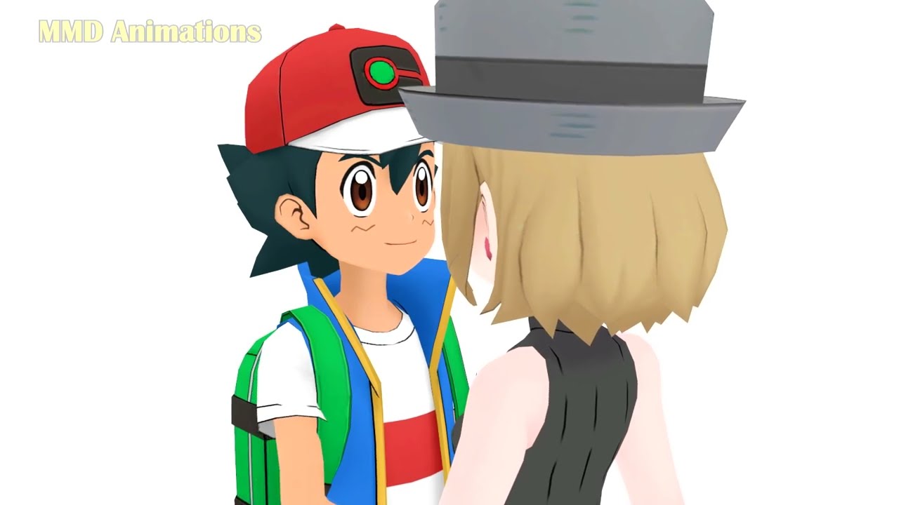 (MMD Pokémon Journeys) Ash and Serena kiss - YouTube
