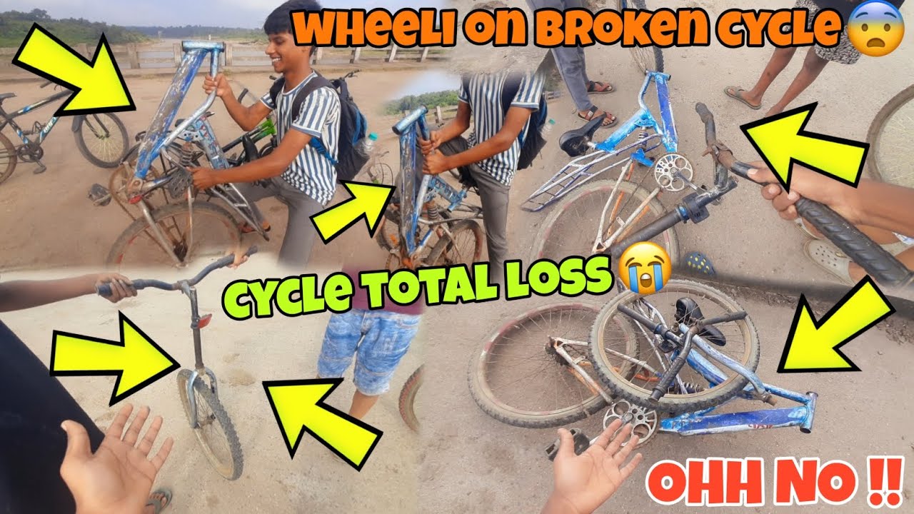 Cycle total loss 😭 wheeli on broken cycle😨 OHH NO ‼️ - YouTube