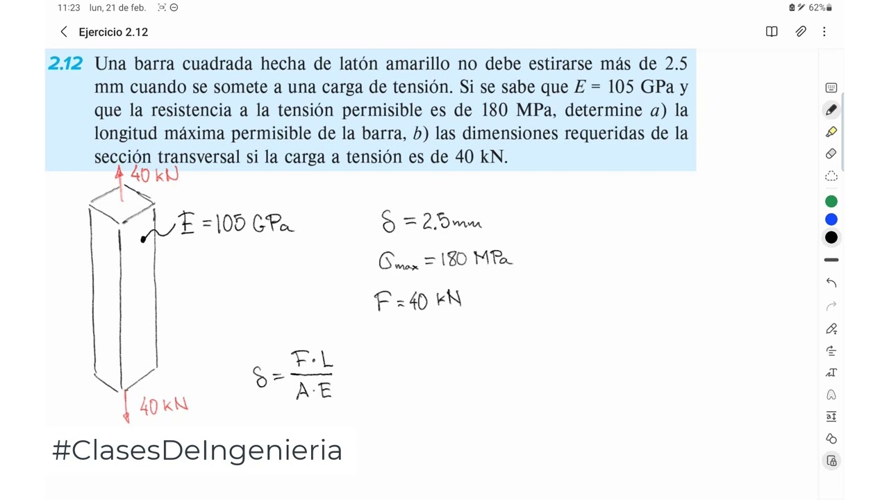 Resistencia Ejercicio 2 12 Beer Jhonston 7ma Edici n Mec nica De Resistencia Ejercicio 2 12 Beer Jhonston 7ma Edici n Mec nica De