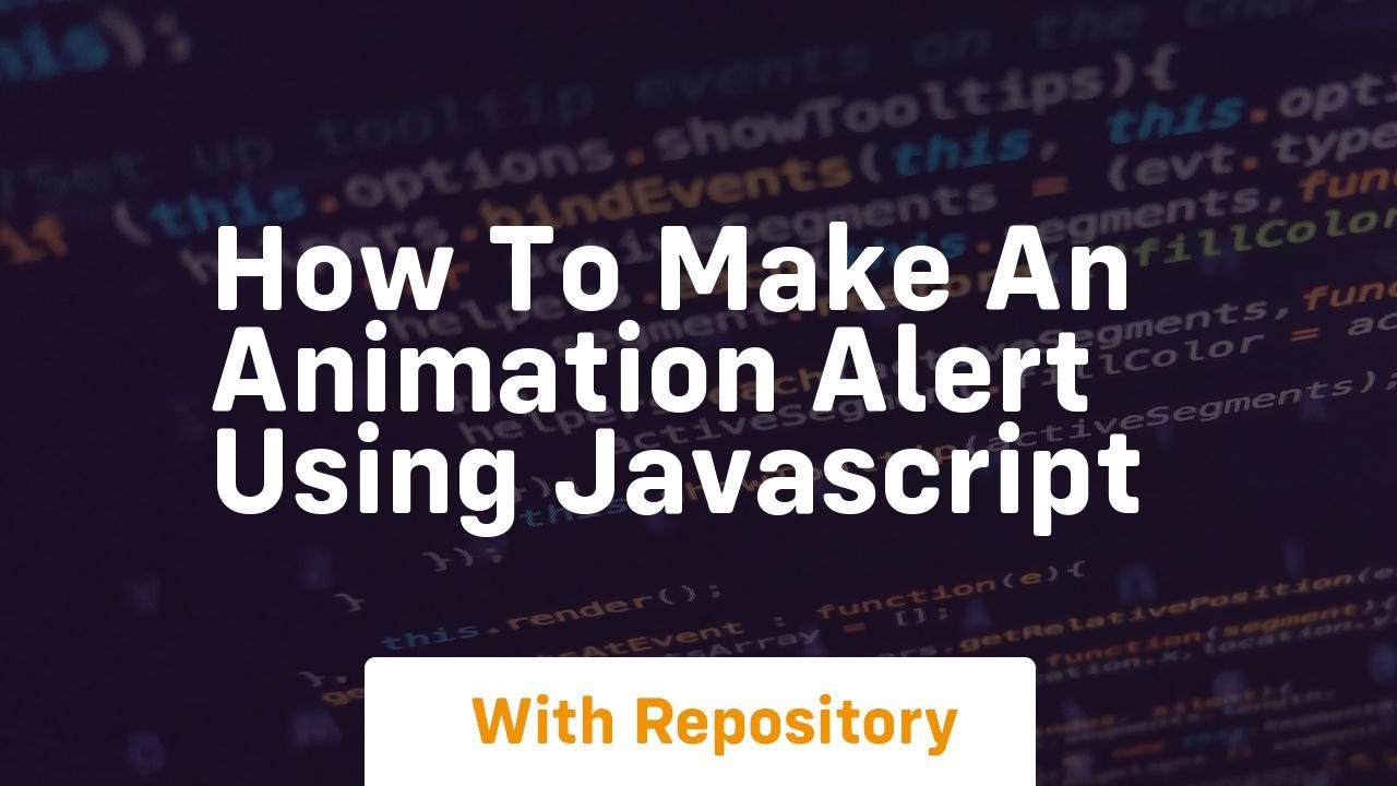 how to make an animation alert using javascript - YouTube