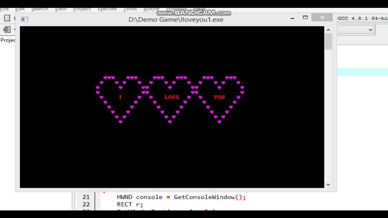 [Source code] - Lập Trình C/C++ - I LOVE YOU (code 1) - YouTube