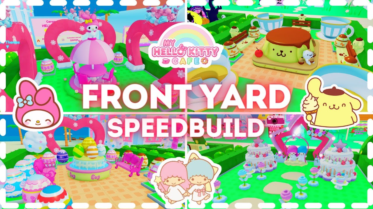 Building the FRONT YARD - SPEEDBUILD - Hello kitty cafe - Roblox - YouTube