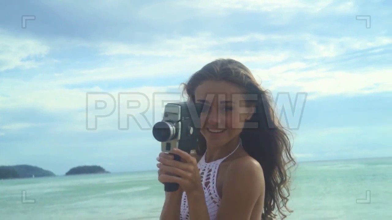 Girl Using Film Camera Stock Video - YouTube