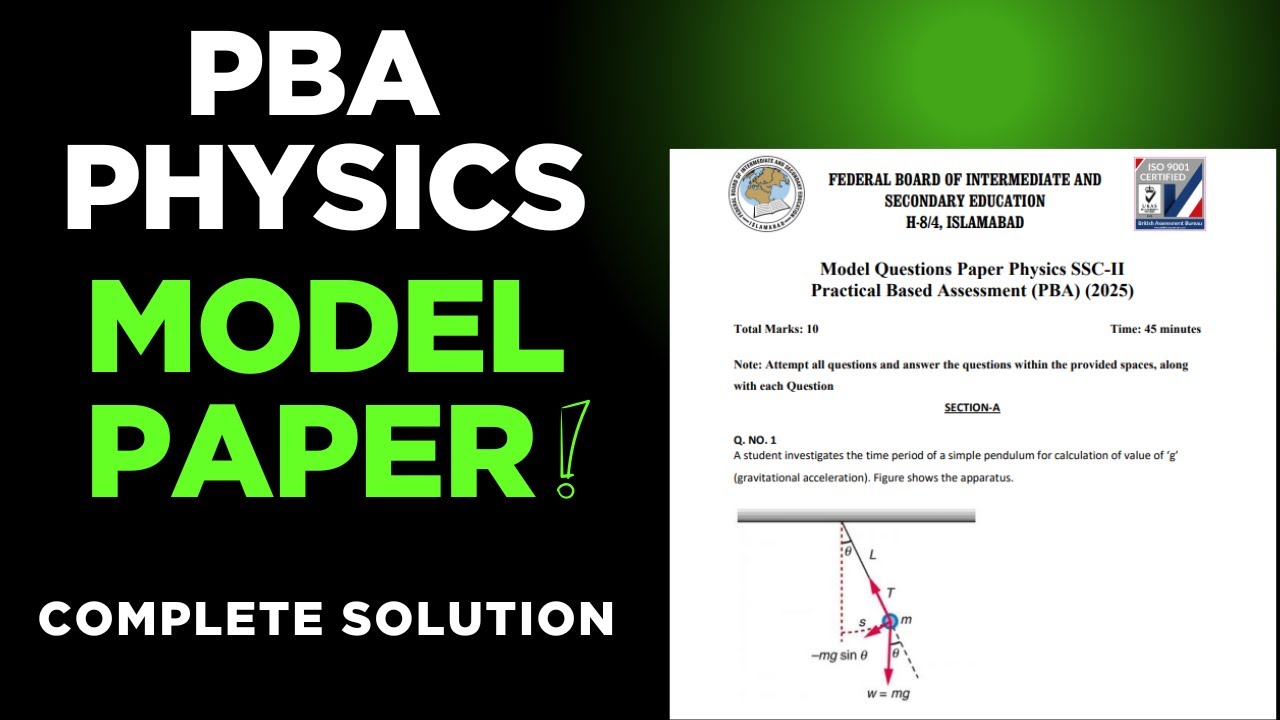 Model Paper Physics PBA SSC-2 | FBISE in urdu/hindi - YouTube