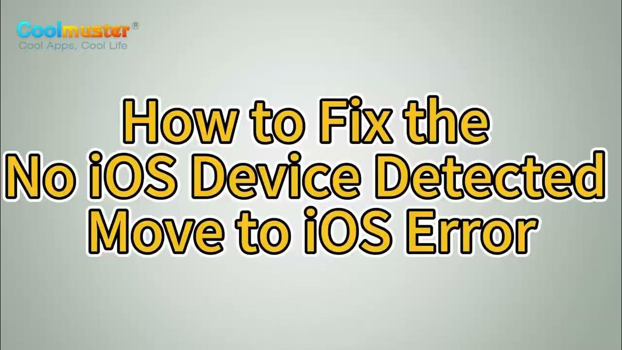 5 Methods for No iOS Device Detected Move to iOS - YouTube