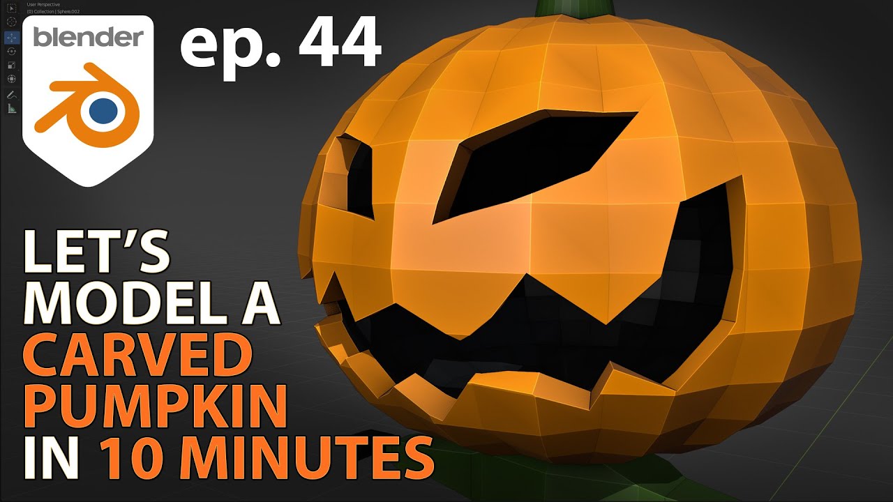 Let's Model a CARVED PUMPKIN in (exactly) 10 MINUTES - Blender 2.9 - Ep ...