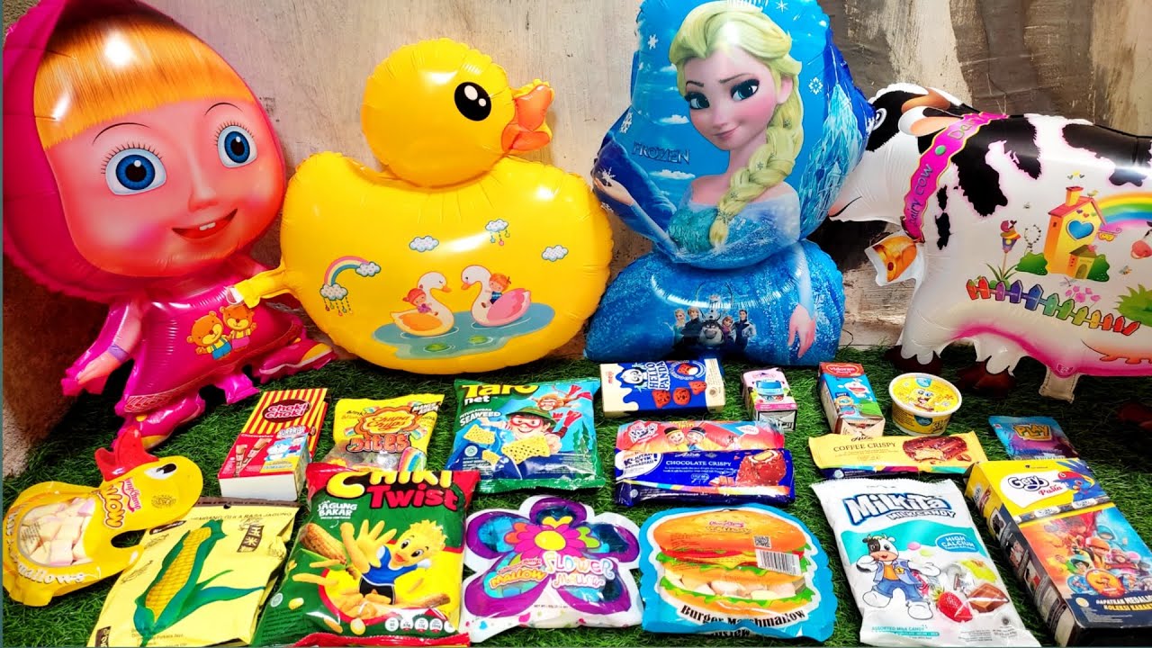 Permen yupi, es krim, coklat Upin Ipin, sapi, balon, bebek, monyet ...