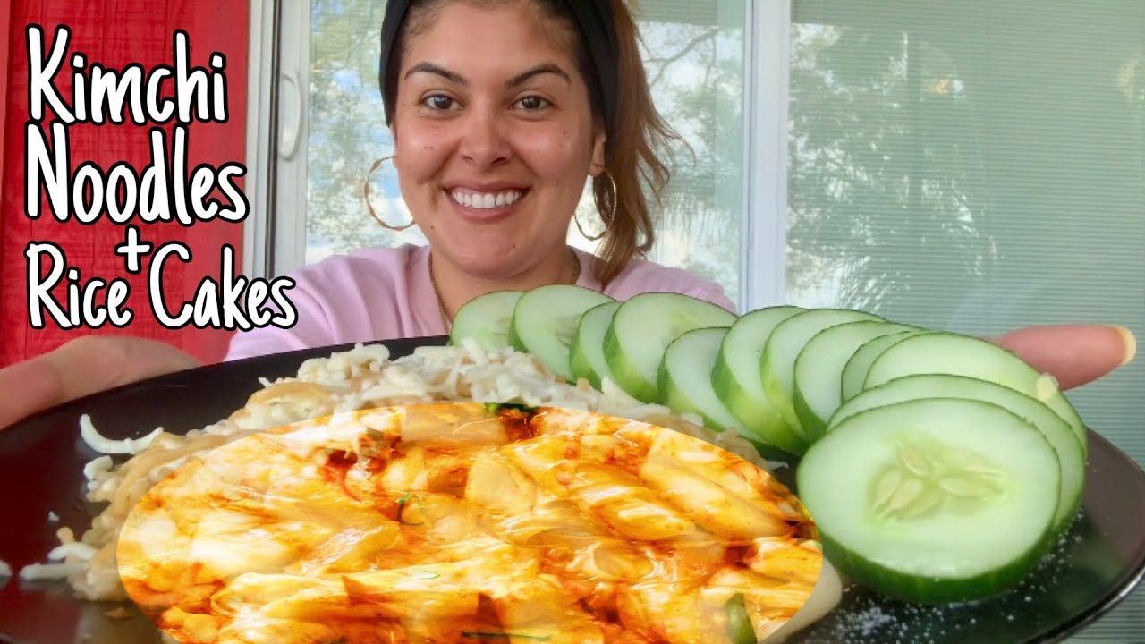 KIMCHI NOODLES & SPICY RICE CAKES MUKBANG | EATING SHOW #food #mukbang ...
