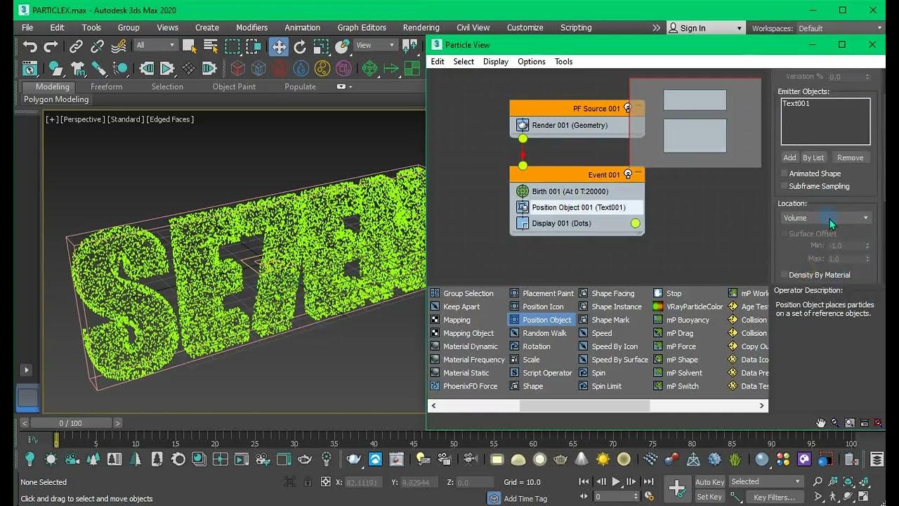 3ds Max Quick Tutorial : How to Create Stardust Effect On Text in 3ds Max Using PFlow - YouTube