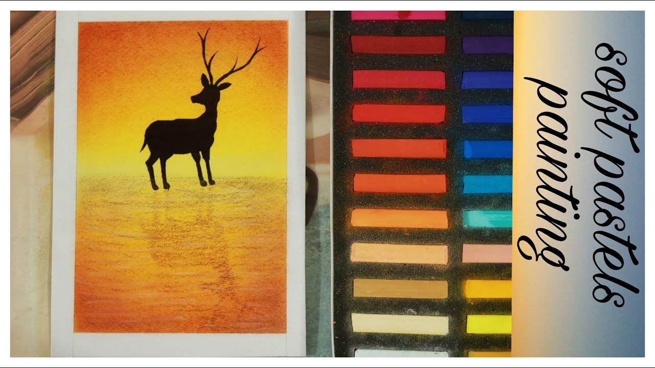 soft pastels painting tutorial of reflection on water - YouTube