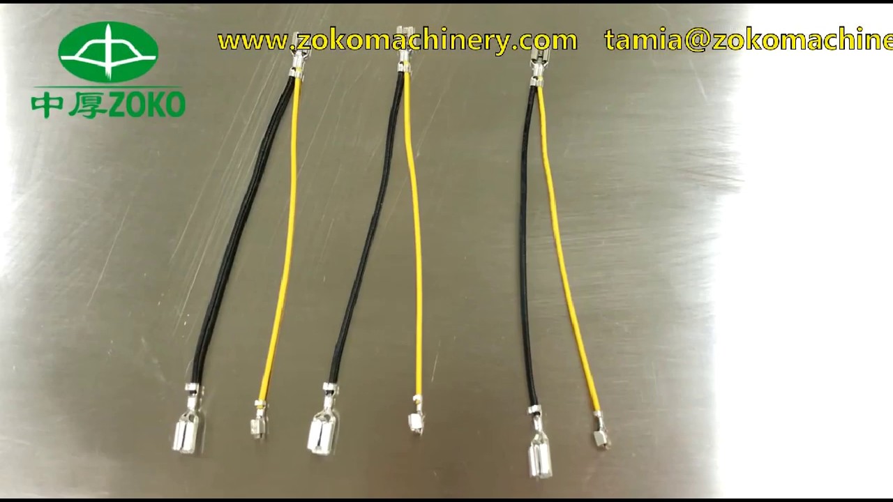 Three ends two wire combined crimping machine - YouTube