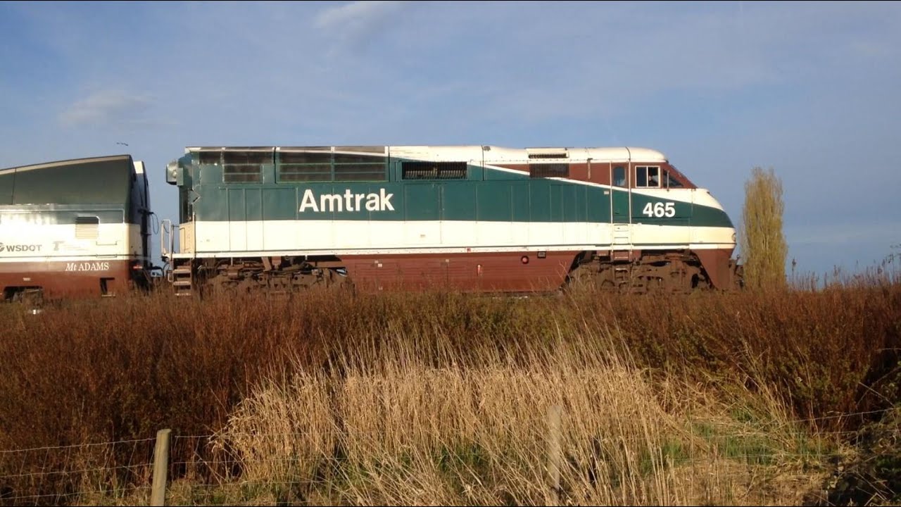 AMTRAK Train Spotting HD: Amtrak F59PHI 465 Leads Cascades 517 At Mud ...
