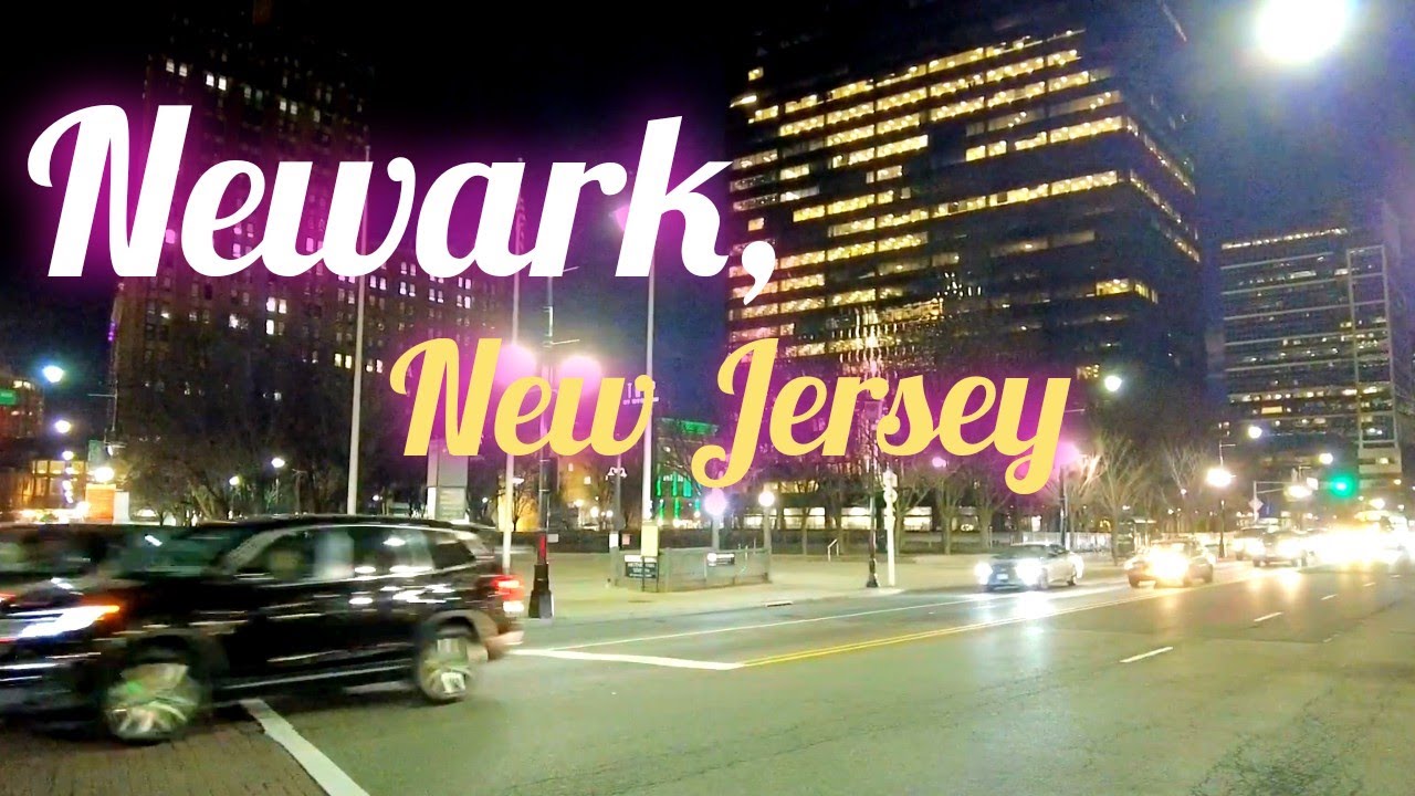 Night walk tour thru some of the streets in Downtown Newark, NJ between ...