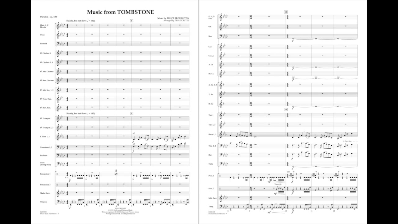 Music from Tombstone by Bruce Broughton/arr. Ted Ricketts - YouTube