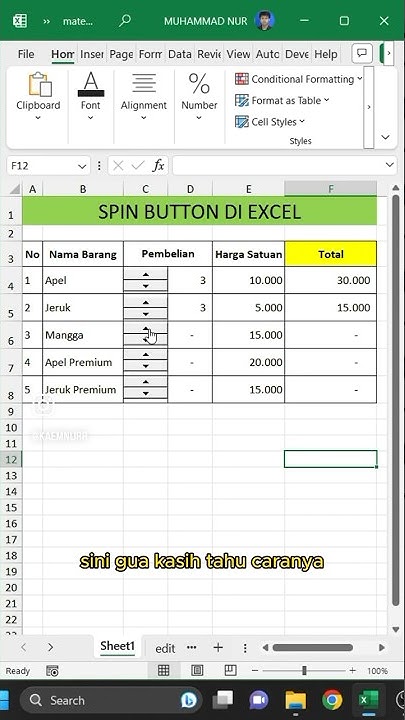 Cara membuat Spin Button di Excrl - YouTube