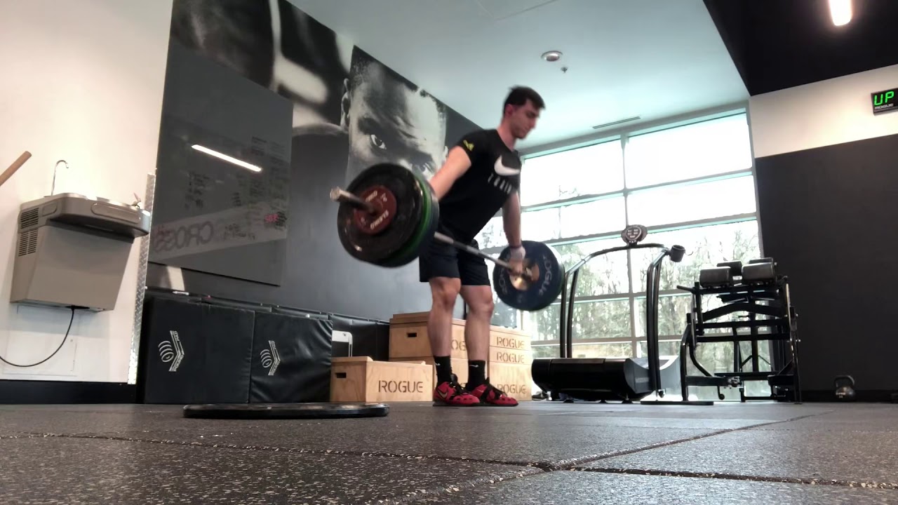 Hang power snatch 215 - YouTube