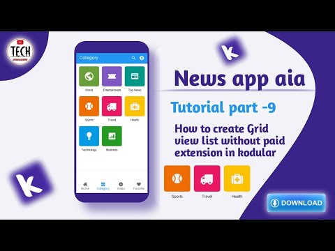 How to create Grid view list without paid extension | News app aia #kodular #developer - YouTube