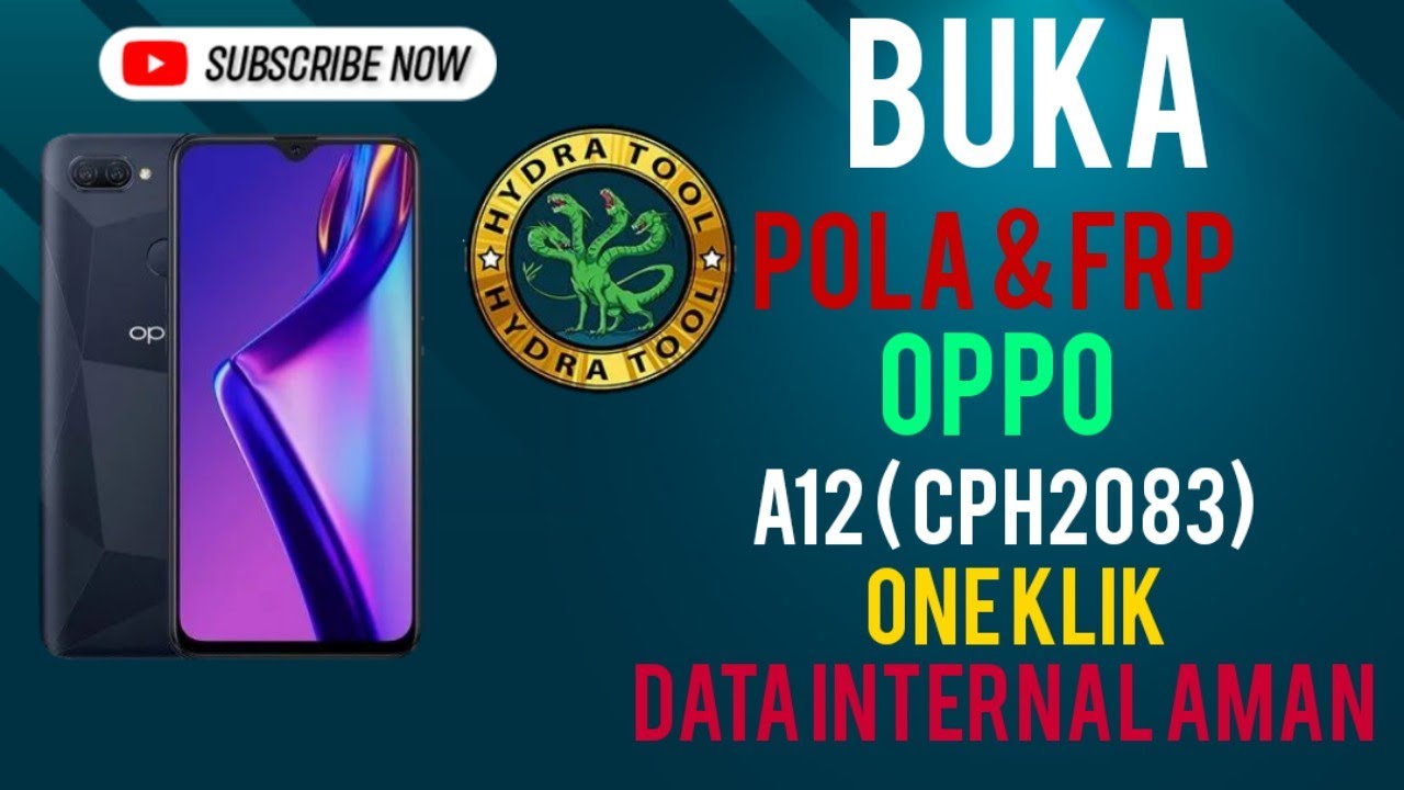 hapus pola dan frp oppo a12 (cph2083) || one klik || data internal aman ...