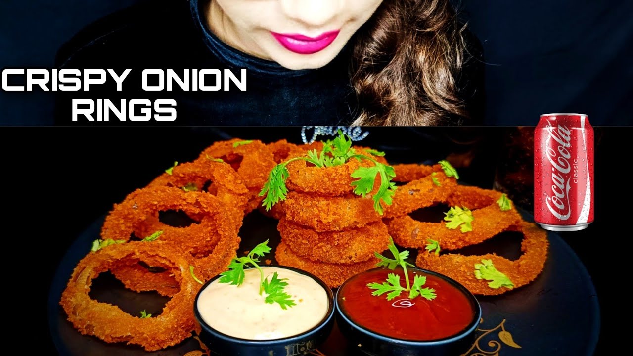 ASMR EATING ONION RINGS | CRISPY ONION RINGS || - YouTube