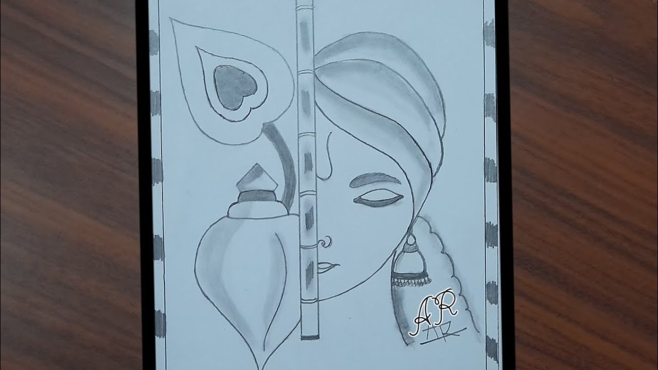 How To Draw Lord Shree Krishna || Easy Pencil Drawing Of Krishna ...