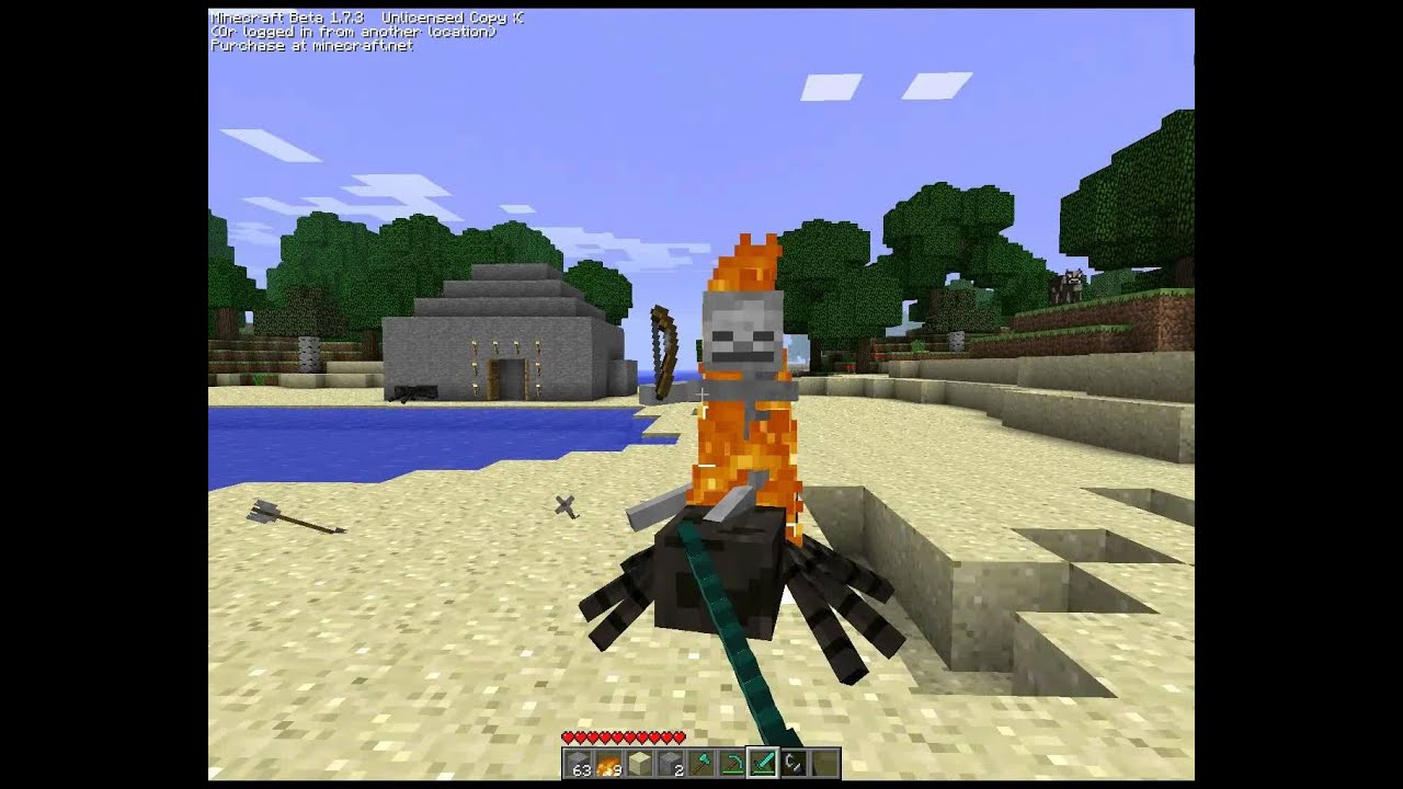Minecraft - Riding Skeleton ! - YouTube