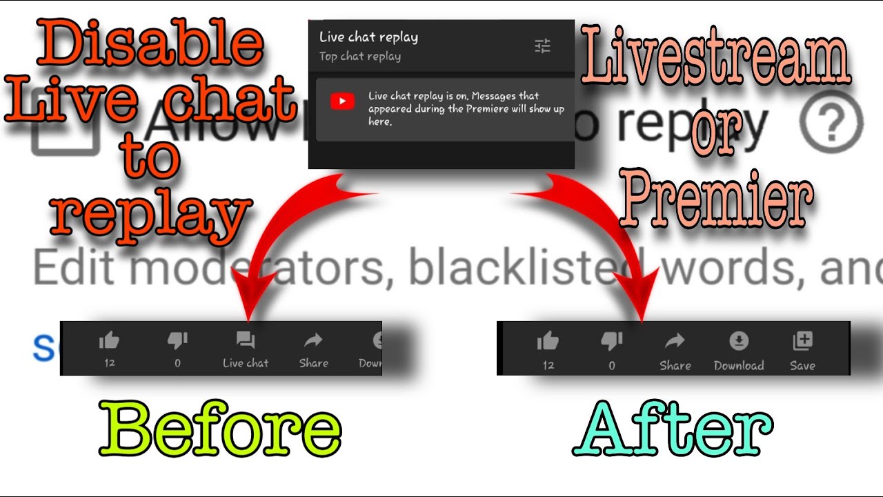 How to Disable Live Chat replay on Youtube Channels using mobile - YouTube