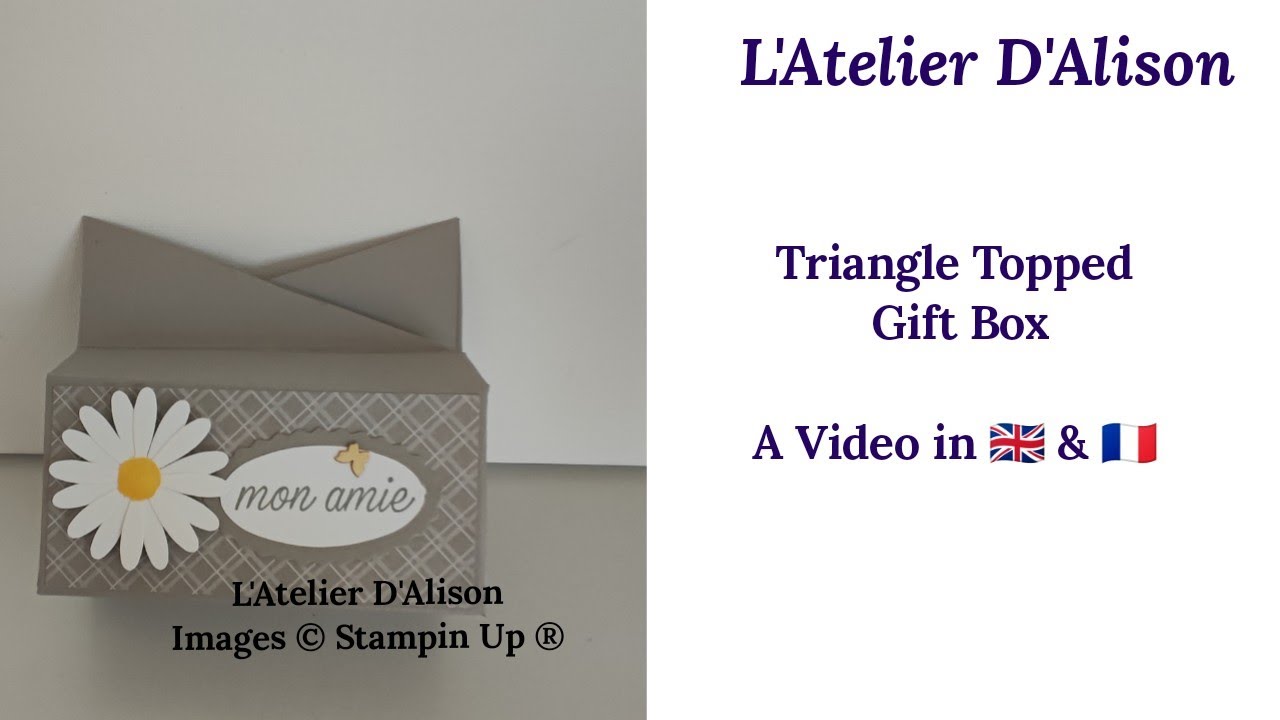 Triangle Topped Gift Box using Stampin Up ® products a Video in English and French - YouTube