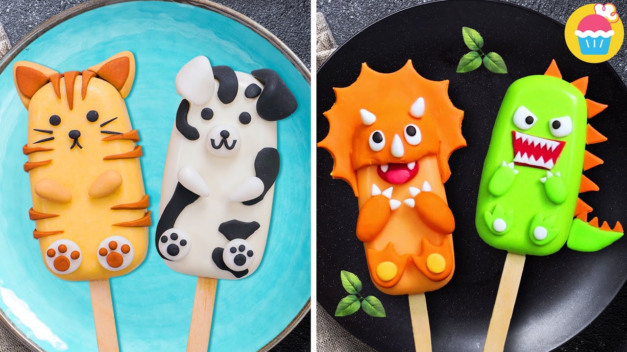 CUTEST Cat & Dog Cakesicle Fancy Fondant Decoration Ideas | DIY Easy ...
