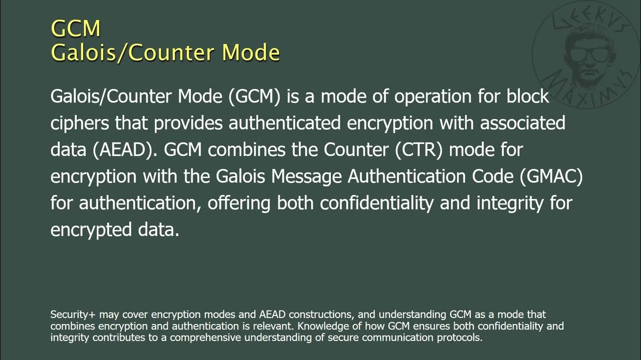 GCM - Galois/Counter Mode - YouTube
