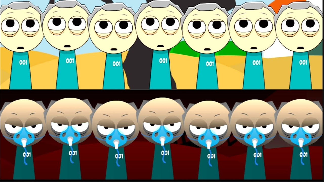 Sprunki Squid game test All Characters Normal VS Horror mod - YouTube