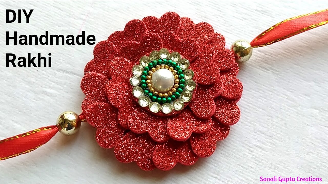How To Make Rakhi At Home/Rakhi Making Ideas/DIY Handmade Rakhi/Rakhi ...